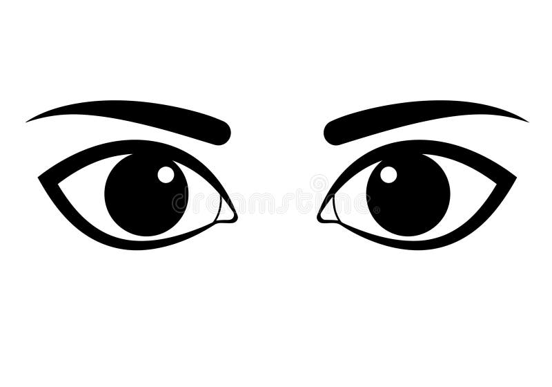 Black eyes clip art stock illustration. Illustration of stare - 365958959