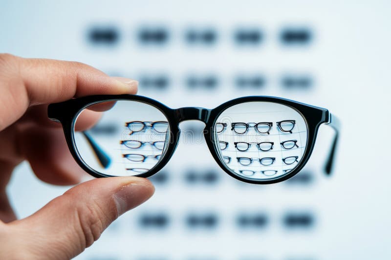 A Close-up of Glasses Revealing Various Frames and Lenses. the Person ...