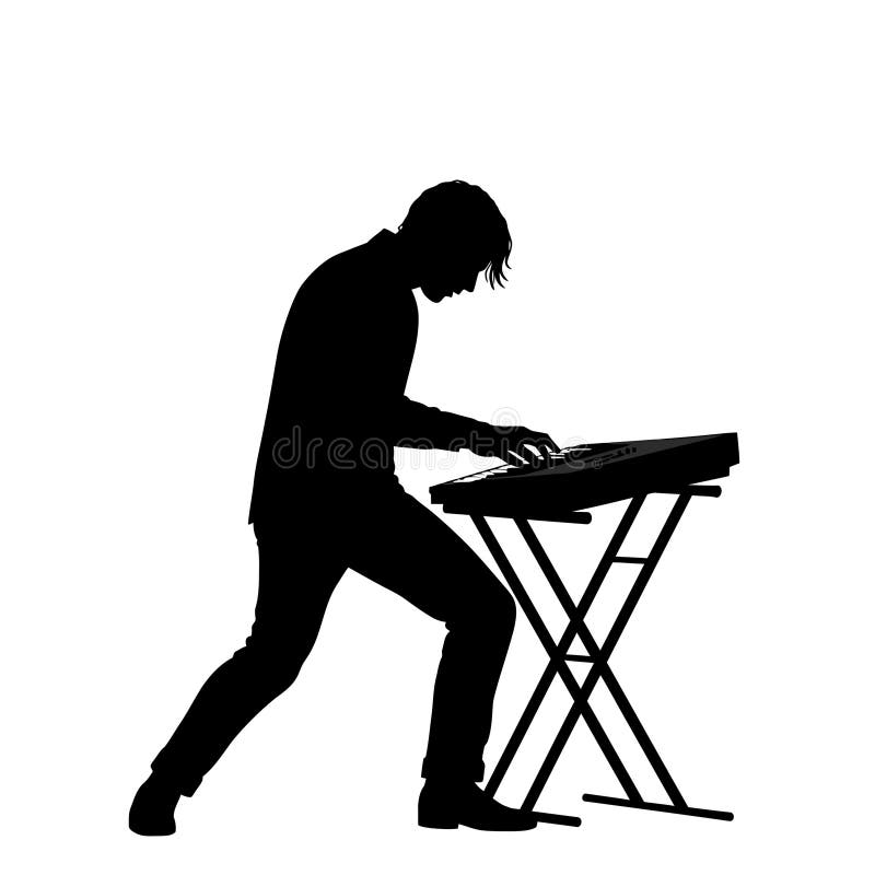 Keyboard player silhouette stock illustration. Illustration of clipart ...