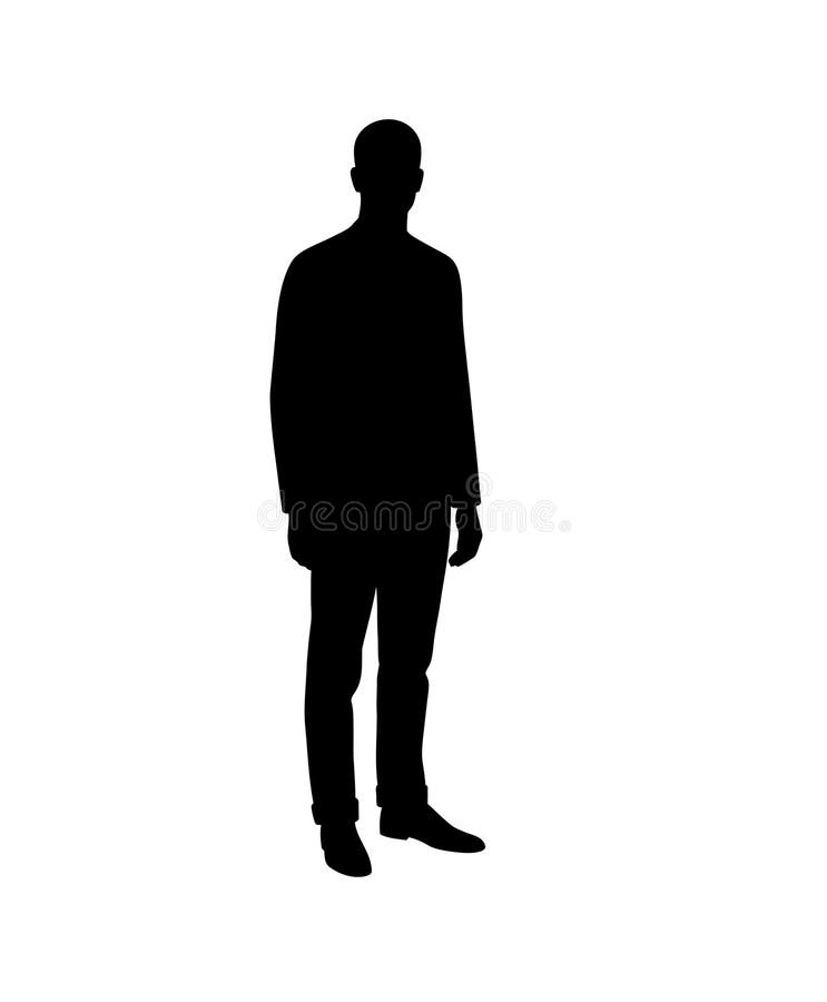 Human standing silhouette stock vector. Illustration of graphic - 375523725