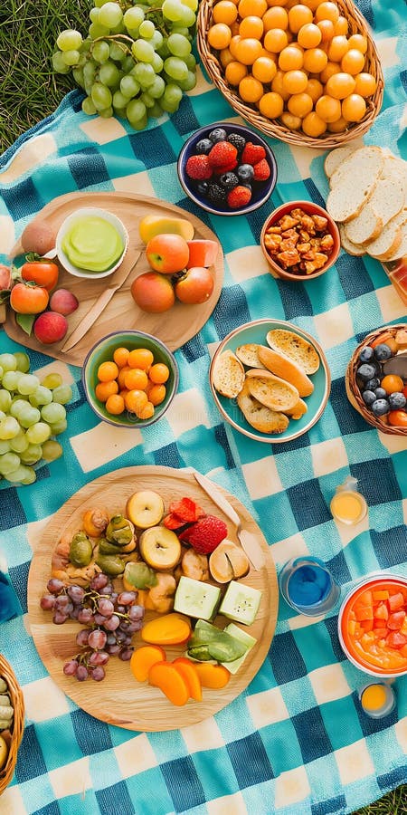 Picnic Setup on Grassy Surface Stock Illustration - Illustration of basket, arrangement: 337334355