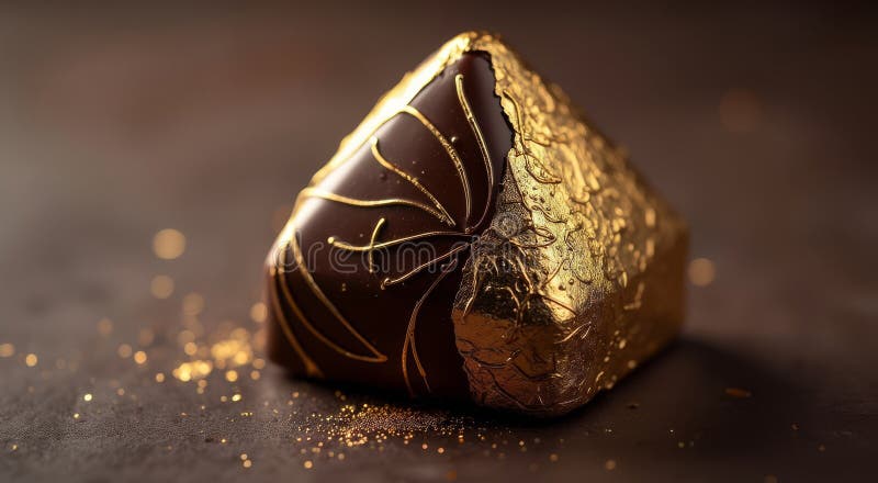 Artistic Chocolate with Intricate Gold Design Stock Illustration ...