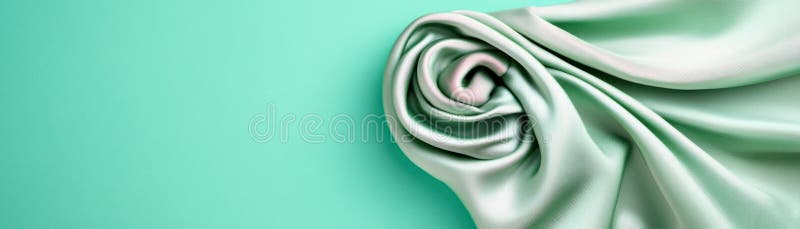 The Image Shows a Piece of Light Green Fabric with a Swirling Pattern ...