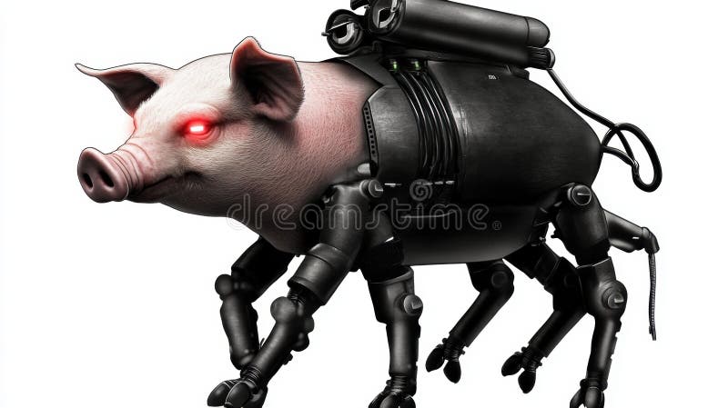 Cybernetic Pig stock illustration. Illustration of cybernetic - 372909613