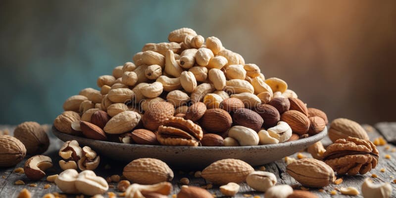 Image Shows a Pile of Peanuts and Other Types of Nuts Stock Photo ...