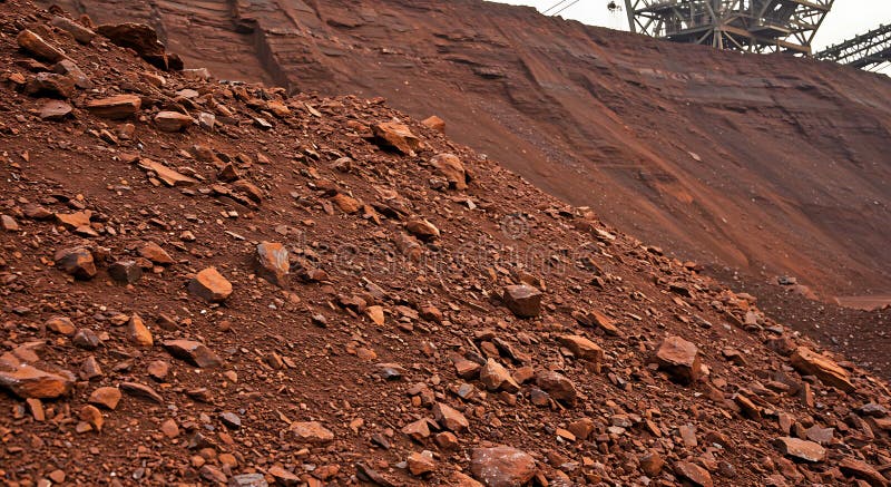 Red Iron Ore Pile stock illustration. Illustration of transport - 378493782