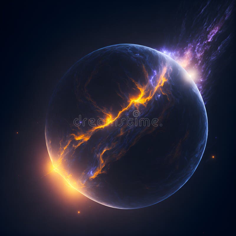 Collapse of Planet in the Cosmos: a Generative AI Image Stock ...