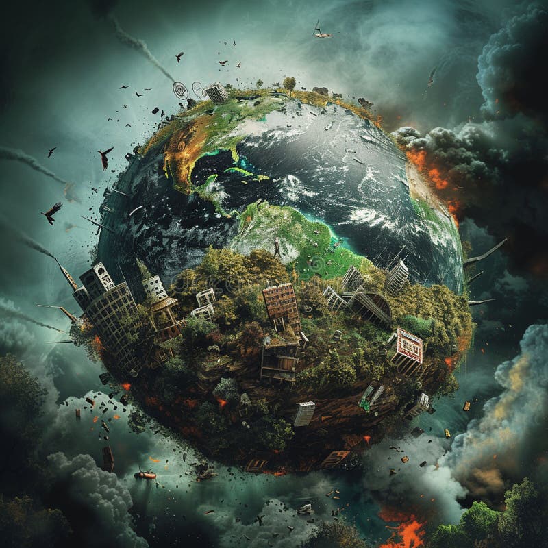 Earth with Numerous Buildings Stock Illustration - Illustration of city ...