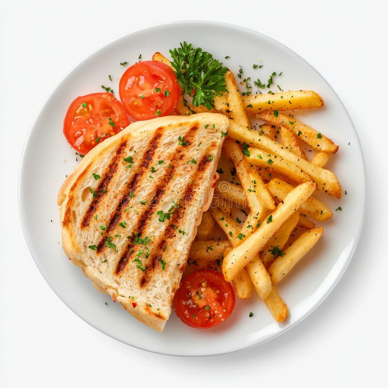 The Image Shows a Plate of Turkey Panini Isolated on a Transparent ...