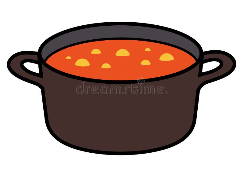 Pot of stew clipart stock vector. Illustration of broth - 368501288