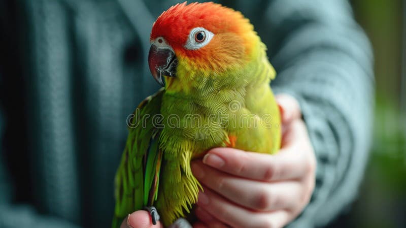 Caring for a Parrot: Important Points Stock Image - Image of ...