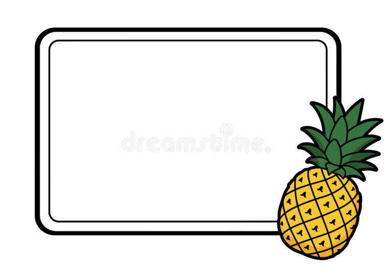 Pineapple border clipart stock vector. Illustration of sweet - 372683187