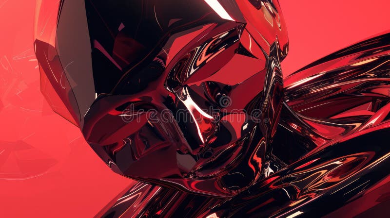 The Image Shows a Red and Black Robot Head. the Robot S Eyes are ...
