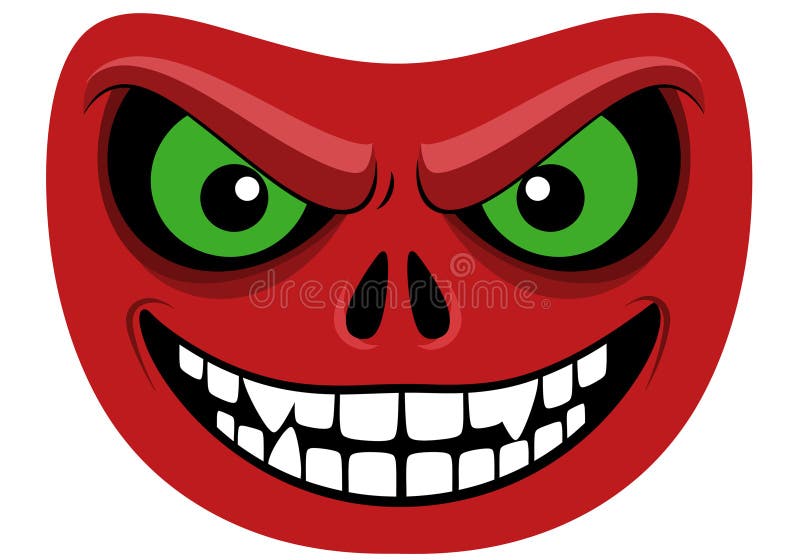 Scary face clip art stock vector. Illustration of spooky - 371172650