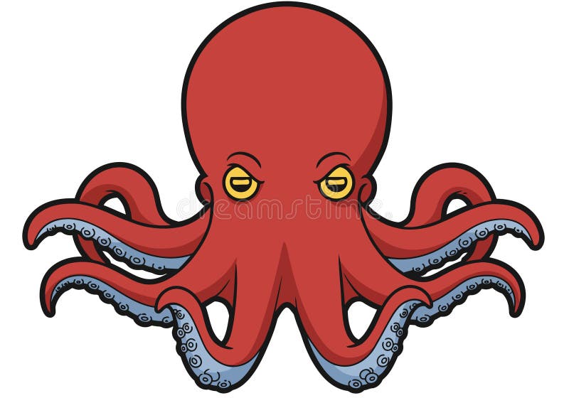 Octopus head clipart stock vector. Illustration of marinelife - 372514667