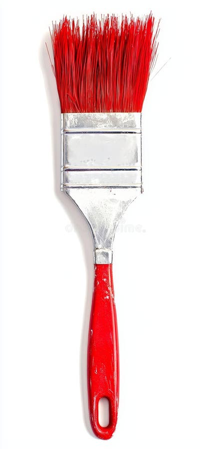 The Image Shows a Red Paintbrush on a Transparent Background. Stock ...