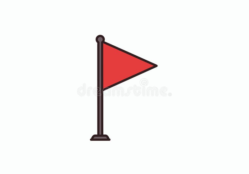 Triangle flag clipart stock vector. Illustration of alert - 372279285