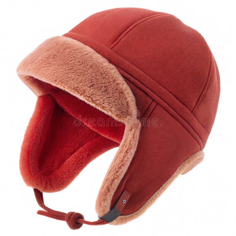 Red Winter Trapper Hat with Ear Flaps Png Stock Image - Illustration of ...