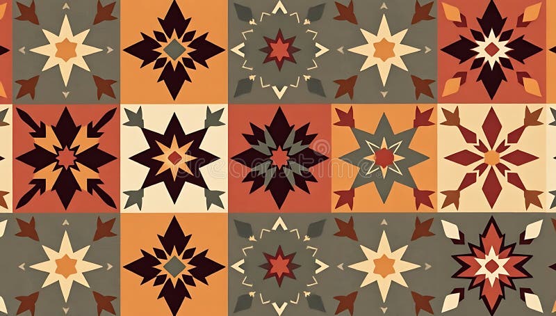 Geometric Star Pattern Tile Design Abstract Art Stock Illustration ...