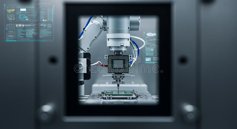 Robotic Process for Manufacturing Chip and Processor Components Stock ...