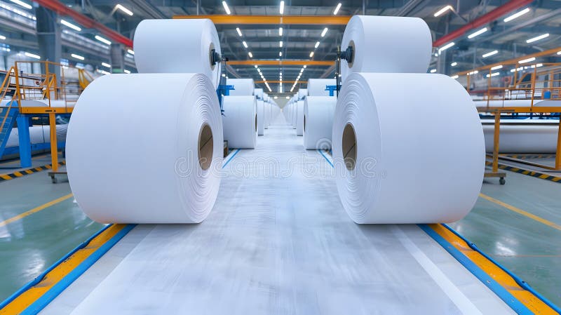 Paper Roll Manufacturing Plant Stock Image - Image of conveyor ...