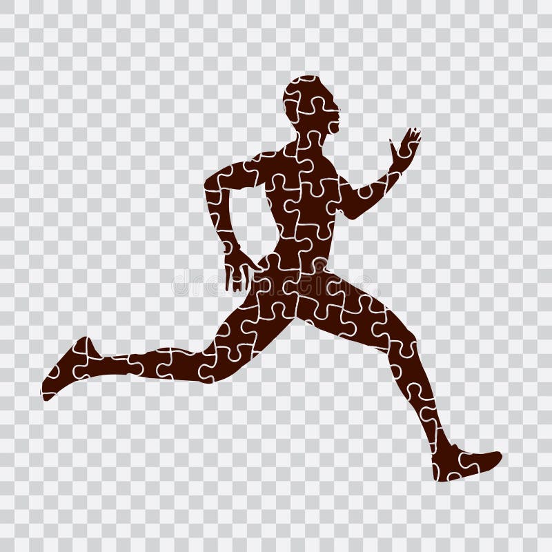Running Puzzle Man Vector Illustration Stock Illustration ...