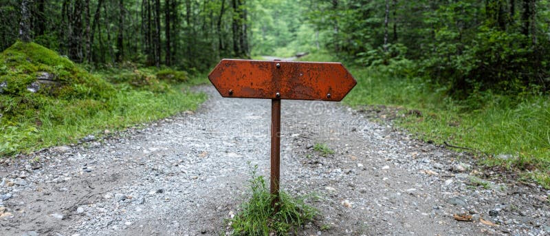 A Rust Colored Sign on a Metal Pole. Stock Illustration - Illustration ...