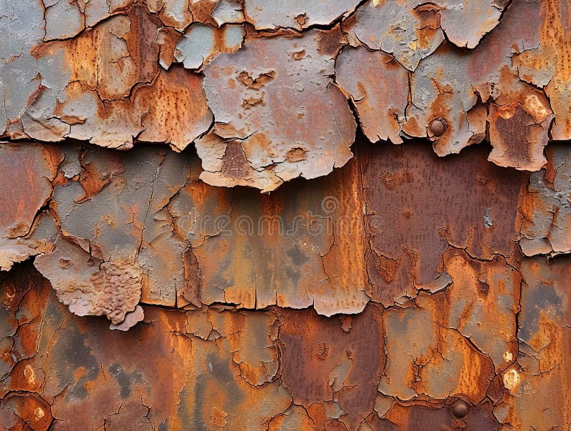 Deteriorating Rusted Metal Surface with Peeling Paint Stock ...