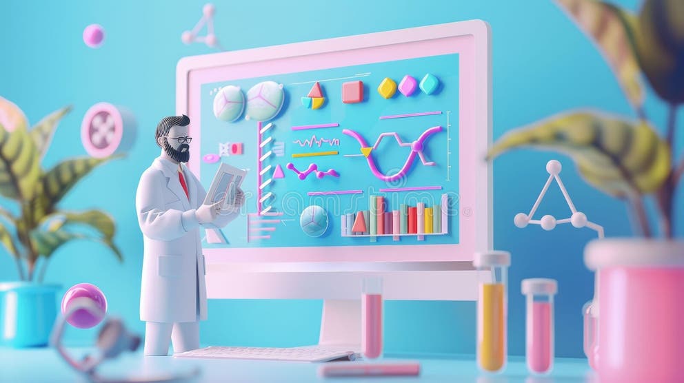 The Image Shows a Scientist Wearing a Lab Coat and Standing in Front of ...