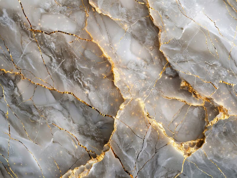 Crackled Marble Seamless Pattern with Gold Veins Stock Illustration ...