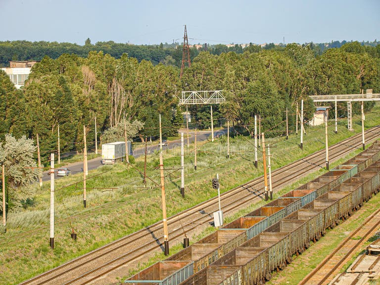 Image Shows a Section of Multiple Parallel Railway Tracks, Possibly ...