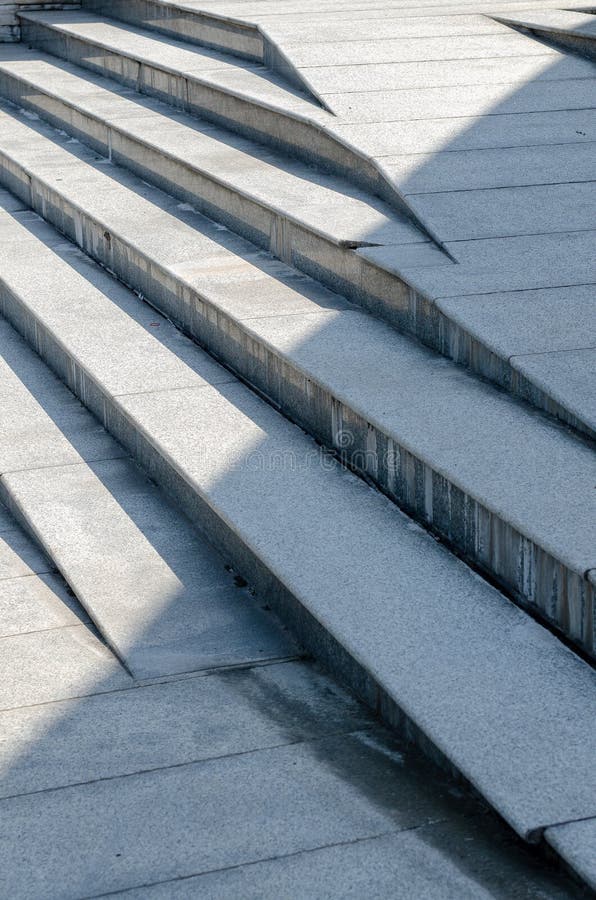 Concrete Steps with a Simple and Linear Design, Steps are Arranged in a ...