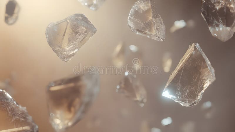 Floating Diamonds on a Light Brown Background, Ai Generated Stock Illustration - Illustration of ...