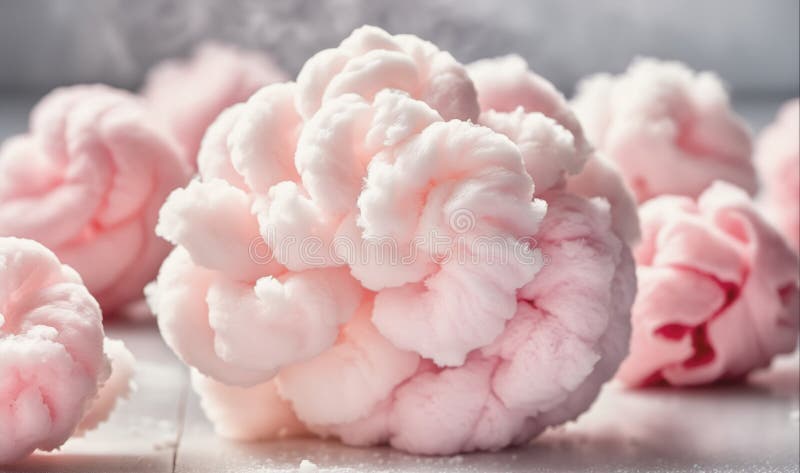 A Close-up Shot of a Pink Marshmallow on a White Surface Stock Image ...