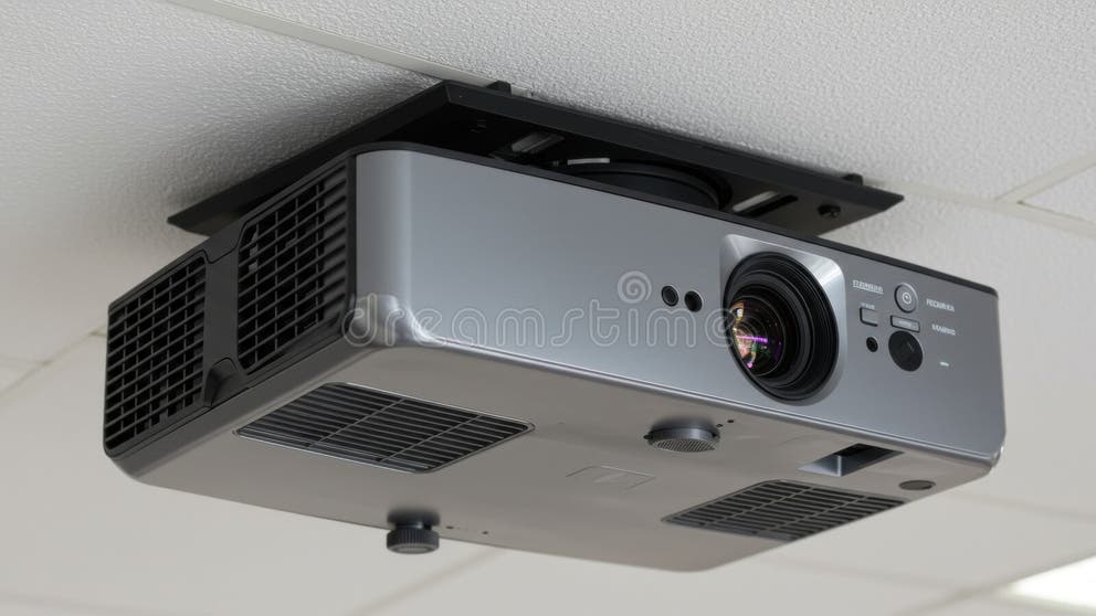 Ceiling Mounted Projector stock illustration. Illustration of lens ...