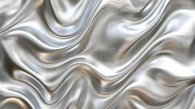 The Image Shows a Silver Metal Texture with Waves, a Liquid Silver ...