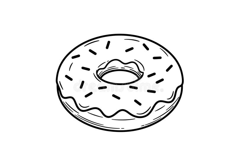 Donut outline clipart stock illustration. Illustration of frosting ...