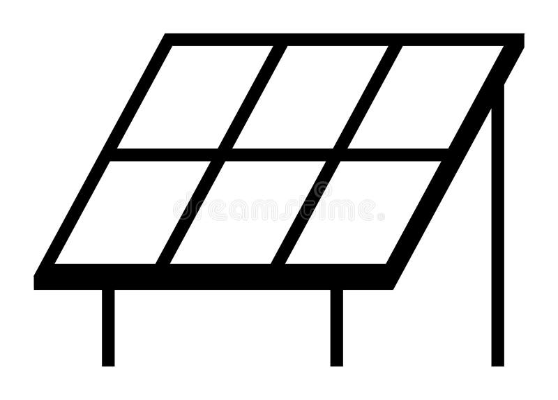 Black and White Drawing of a Solar Panel in a Simplistic Design with ...