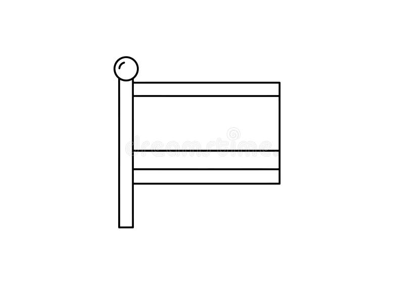 Flag line art stock vector. Illustration of plain, graphic - 372278999