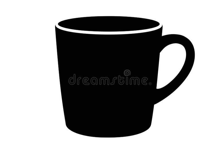 Coffee mug silhouette stock vector. Illustration of utensil - 375522981