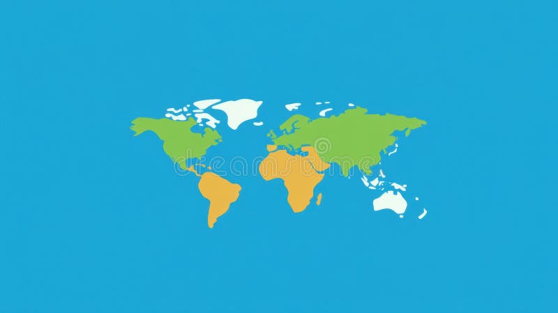 Simple World Map stock illustration. Illustration of green - 367650708