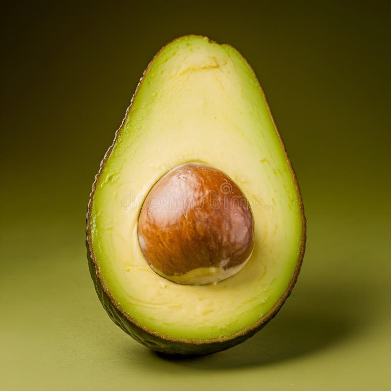 The Image Shows a Single Avocado Cut in Half Longitudinally Stock ...