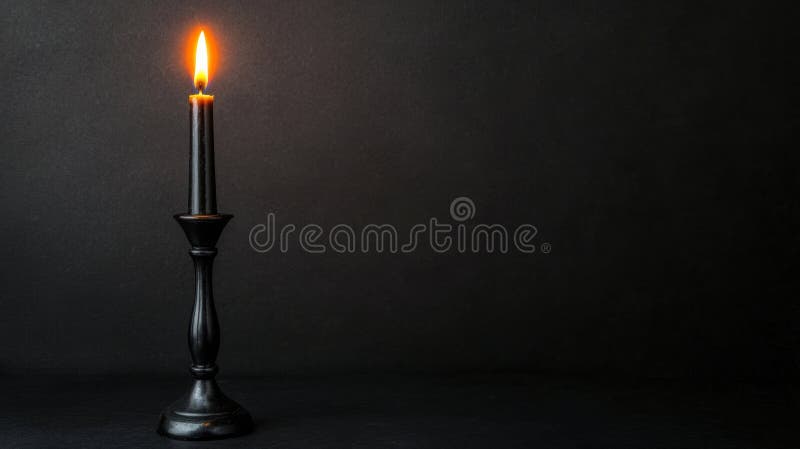 A Black Candle in a Black Holder. Stock Image - Image of black ...