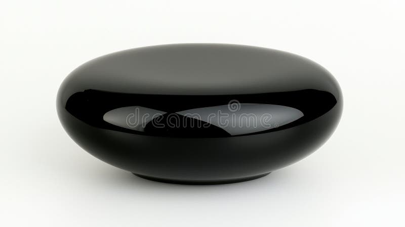 A Black, Shiny, and Smooth Bowl-shaped Object. Stock Photo - Image of ...