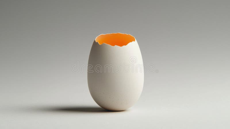 A Cracked Egg with a Bright Orange Yolk. Stock Image - Image of ...