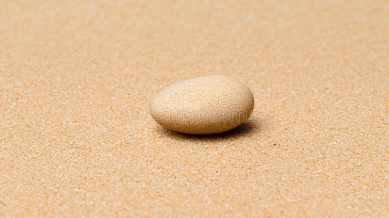 A Single, Smooth, Light Brown Pebble Rests on a Bed of Sand. Stock ...