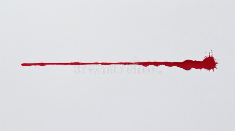 A Red Paint Stroke on a White Background. Stock Photo - Image of point ...