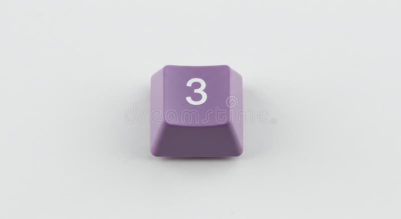 Purple Number 3 Keycap stock illustration. Illustration of violet ...