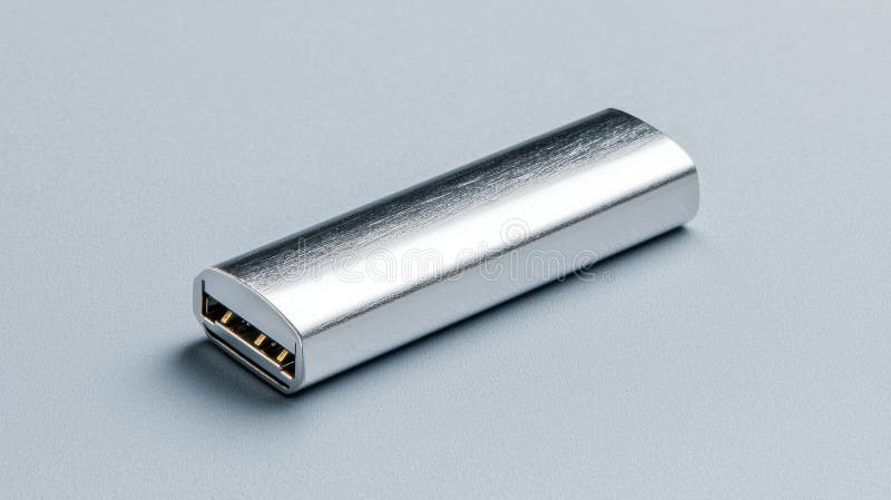 A silver USB cable. stock photo. Image of single, rectangular - 383439342
