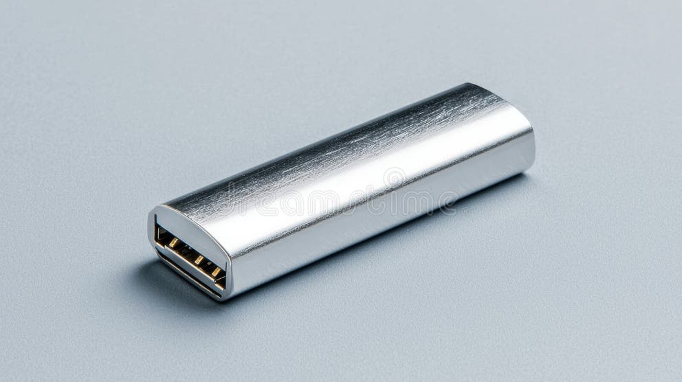 A silver USB cable. stock photo. Image of single, rectangular - 383439342